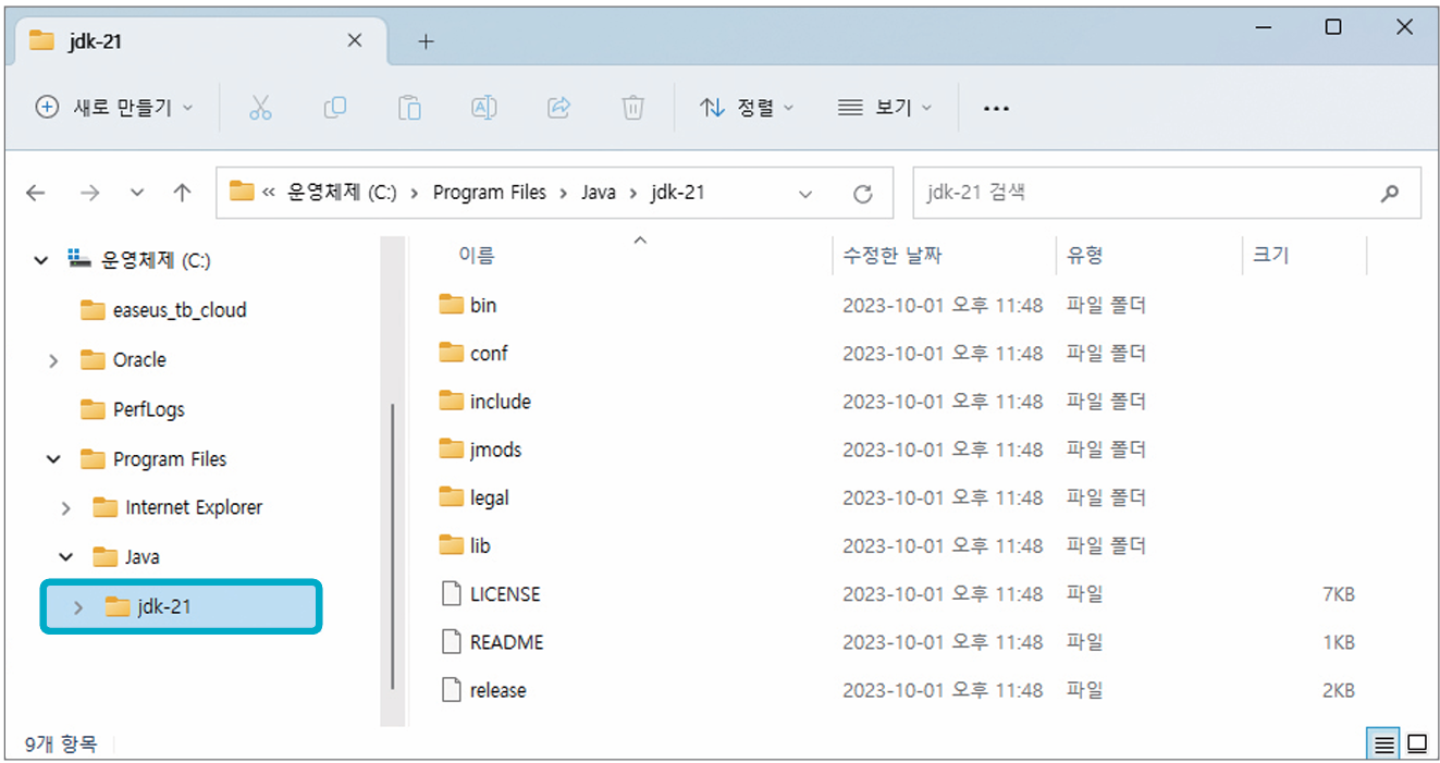 [Java] 자바 개발 도구 설치: Oracle JDK 21