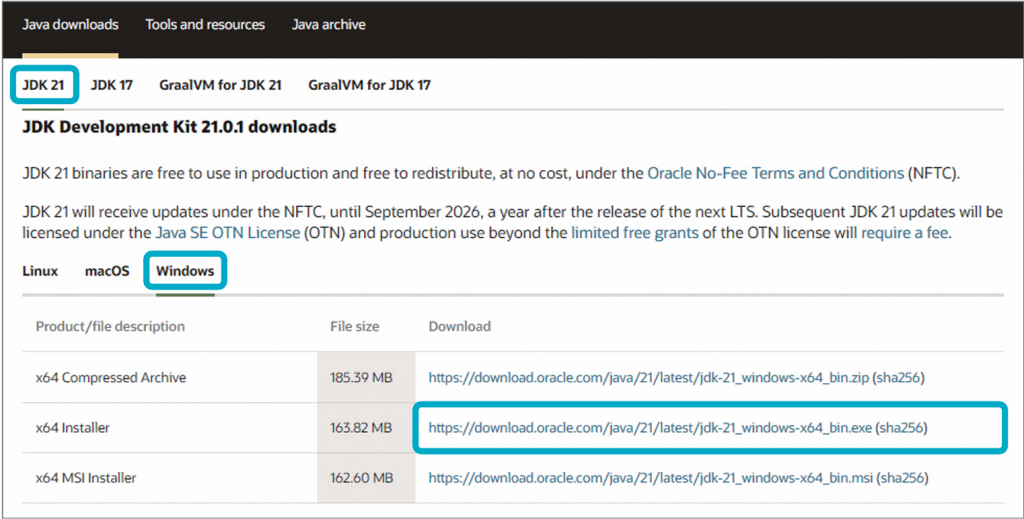 [Java] 자바 개발 도구 설치: Oracle JDK 21